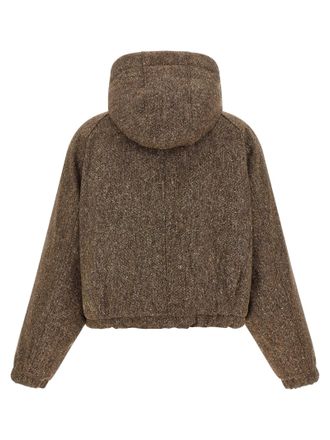 Brunello Cucinelli Donegal Tweed Down Jacket - brown