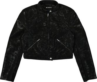 Misbhv Cropped-Jacke aus Faux-Leder - Schwarz
