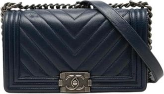 Chanel Pre-owned The Boy Flap Shoulder Bag - Femme - Pre-owned - Bleu - Taille: ONE Size