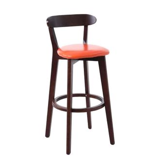 Generic Barhocker, gepolsterter Barhocker aus Holz, K&uuml;chenthekenst&uuml;hle mit niedriger R&uuml;ckenlehne und Fu&szlig;st&uuml;tze, hoher Barhocker/71 cm