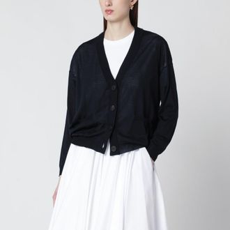 Roberto Collina Navy wool cardigan