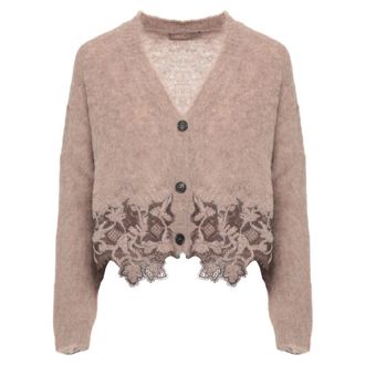 D.exterior Cardigan en laine m&eacute;lang&eacute;e - Femme - Pulls - Beige - Taille: 38 FR