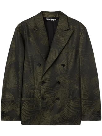 Palm Angels blazer &agrave; motif Palms en jacquard - Vert