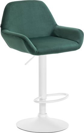 Clp Barhocker Braga Samtbezug mit Metallgestell I H&ouml;henverstellbar und 360 drehbar I Moderner Barstuhl mit Fu&szlig;st&uuml;tze f&uuml;r K&uuml;che und Bar, Farbe:dunkelgr&uuml;n, 