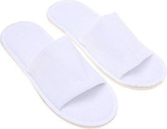 Supvox Pantoufles En Coton &Agrave; Bout Ouvert 1 paire de pantoufles jetables pantoufles &agrave; bout ouvert (blanches) Sandales Jetables