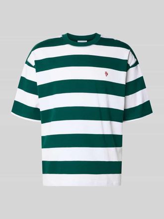 Review T-Shirt mit Label-Stitching und Rundhalsausschnitt