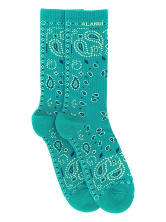 Alanui bandana ribbed socks - Gr&uuml;n