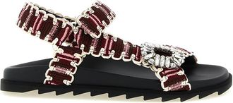 Roger Vivier Femme, Chaussures, Rose, Taille: 39 EU Sandales Slidy Viv Trek