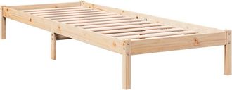 Generic vidaXL Massivholzbett, Holzbett Extra Lang ohne Matratze, Bettgestell mit Lattenrost, Bett Einzelbett f&uuml;r Schlafzimmer, 100x220cm Kiefernholz