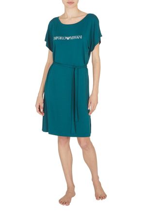 Emporio Armani Womens Stretch Viscose Short Dress, Tropical Green, S