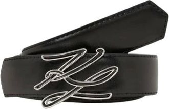 Karl Lagerfeld Femme, Accessoires, Noir, Taille: 75 CM K/Autograph Croc-effect Belt