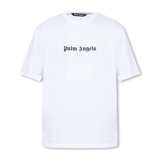 Palm Angels Homme, Tops, Blanc, Taille: XL T-shirt avec Logo