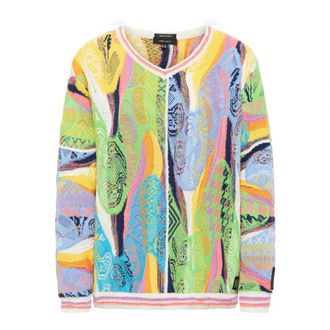 Carlo Colucci Jacquard V-Ausschnitt Pullover Curtoni - - Knitwear - Damen - Mehrfarbig - M
