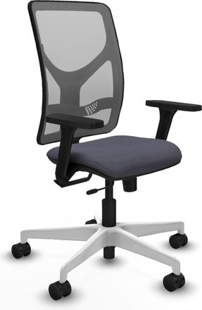 Piqueras y Crespo Hellgrauer Stuhl mit 3D-Armlehnen, h&ouml;henverstellbare Lendenwirbelst&uuml;tze, ausgestattet mit Syncro/Traslack und Schneideschaum. Mit Rollen von 65 mm Nyl