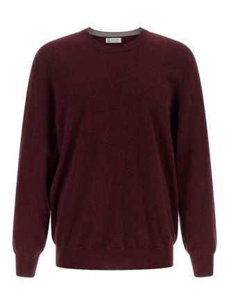 Brunello Cucinelli Pull Col Rond - Rouge Brun