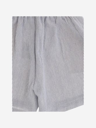 Babe & Tess Boys Short Pants Striped Cotton Blend Navy