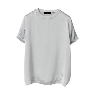 Fabiana Filippi Seidenmischung T-Shirt mit Rundhalsausschnitt - - Blouses & Shirts - Damen - Grau - L