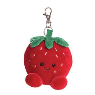 Aurora Palm Pals 34062 Juicy Strawberry Peluche &agrave; clipser Rouge 10 cm