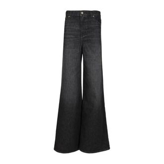 Chlo&eacute; Jean Large Taille Haute - Femme - Jeans - Noir - Taille: W29