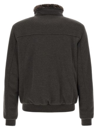 Moorer Mens Brown Wool Bomber Clothing