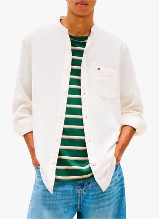 Tommy Hilfiger Chemise &agrave; col officier en lin et coton
