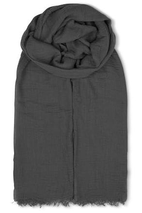 Malito more than fashion malito - &Eacute;charpe tendance pour femme - En viscose - L&eacute;g&egrave;re - Couleur unie - Foulard fin - Douce et respirante S604, gris fonc&eacute;, 180 x 90