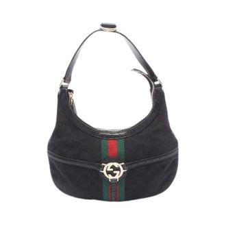 Gucci Pre-owned Sac bandouli&egrave;re Interlocking G en toile GG et cuir - Femme - Pre-owned - Noir - Taille: ONE Size