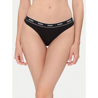 HUGO BOSS Stringtanga Thong Stripe Pyp 50545700 Schwarz