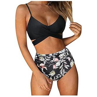 Generic Maillot De Bain Sexy Femme Push Up- Ensemble De Deux Maillots De Bain Deux Pi&egrave;Ces pour Maillots De Bain Taille Haute avec Gaine Ventre Plat Bikinis Et