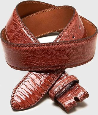 Reptiles House Reloader - Straußenleder gürtel - Mahagoni