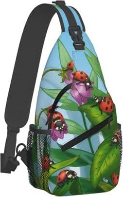 Generic Sacoche Tactique Ladybug Casual Sac &agrave; Bandouli&egrave;re L&eacute;ger Sac DEpaule pour Homme Femme &eacute;cole