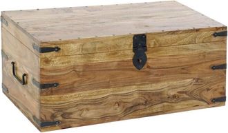 Wadiga Grande Malle de Rangement en Bois Massif Acacia