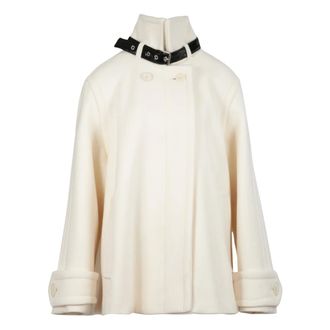 Lanvin Manteau court en laine &agrave; col montant - Femme - Manteaux - Blanc - Taille: 38 FR
