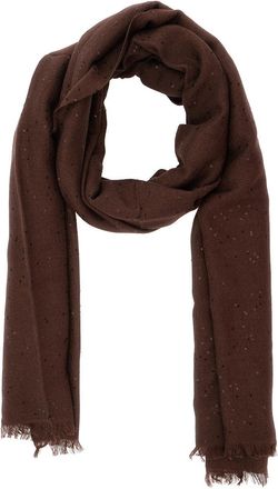 Brunello Cucinelli Sequin-Embellished Cashmere-Silk Scarf - Brown
