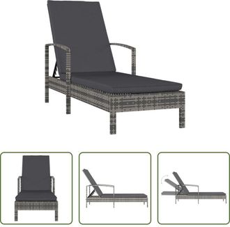 vidaXL vidaXL Transat piscine - Chaise longue avec accoudoirs R&eacute;sine tress&eacute;e Gris