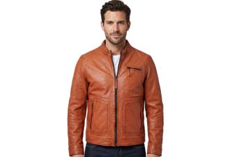 Jilani Lederjacke Nilan-2 Jilani - Herren Lederjacke Lammnappa orange