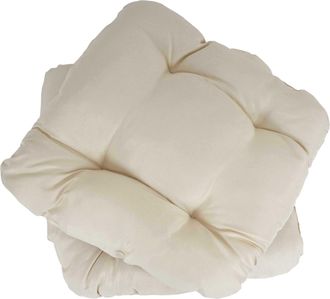 Mendler 2er-Set Sitzkissen Dublin, Stuhlkissen Kissen, 41x38x8cm - Creme