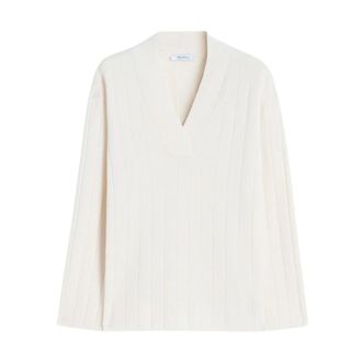 Max Mara Femme, Pulls, Beige, Taille: 40 FR Arten Ribbed Knit Sweater