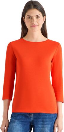 Cecil Basic Shirt in Unifarbe Cherry Tomato orange XXL