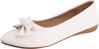 Generic Slip On Sneakers - Chaussures de ballet pour femme - Couleur unie - Avec noeud et strass - En cuir synth&eacute;tique - Chaussures plates pour l&eacute;t&eacute; - Chaussu