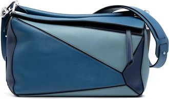 Loewe Hobo Bags - Medium Tricolor Calfskin Puzzle Satchel - Gr. unisize - in Blau - für Damen