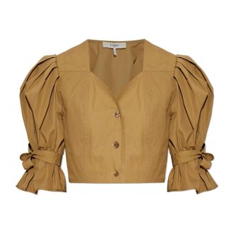 Chlo&eacute; Puff&auml;rmeliges Cropped Top - - Blouses & Shirts - Damen - Braun - 2XS