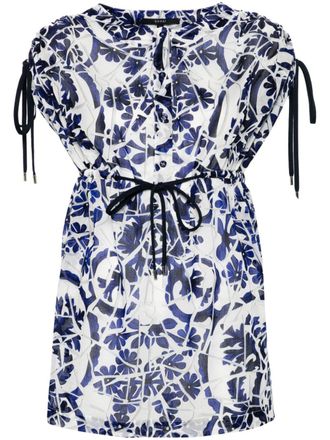 Gucci robe courte à fleurs - Bleu