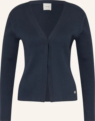 Calvin Klein Set: Stricktop Und Strickjacke blau