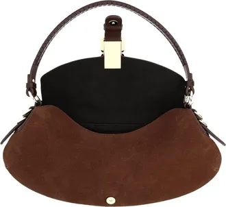 Ganni Womens B-Kat Shoulder Bag Brown Recycled Leather