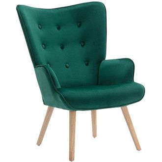 Vente-Unique Vente-unique - Fauteuil en velours vert vately