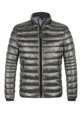 Milestone Herren Steppjacke grau Mikrofaser unifarben