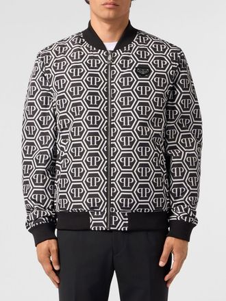 Philipp Plein Bomber rembourr&eacute; en tissu technique avec logo monogramme