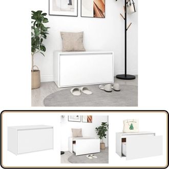 vidaXL Flurbank 80x40x45 cm Weiß Holzwerkstoff - Flurbank - Holzbank - Wohnzimmerbank - Garderobe - Aufbewahrungsbank