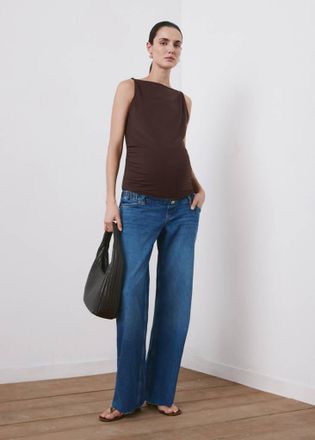 Mango Umstands-Jeans Wide Leg mittelblau - Damen - 34 - MANGO